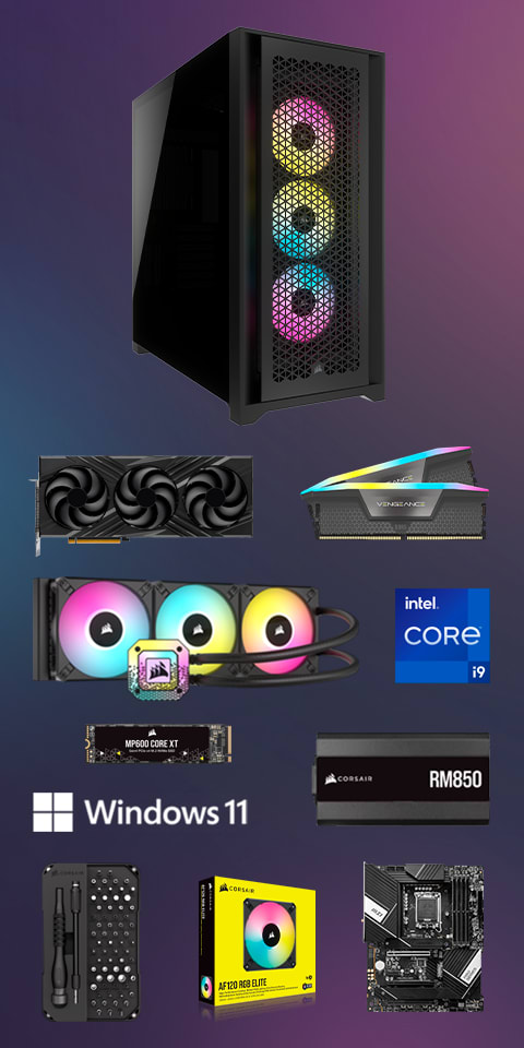 ELITE PRO BUILD KIT, i9-14900K, RTX 4080, 2TB M.2, 32GB DDR5, Win 11 Home.