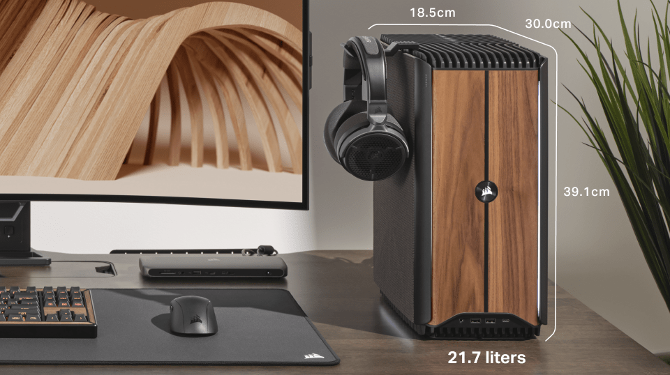 CORSAIR ONE i500 PC – Wood Dark: Liquid Cooled Intel Core i9-14900K and ...