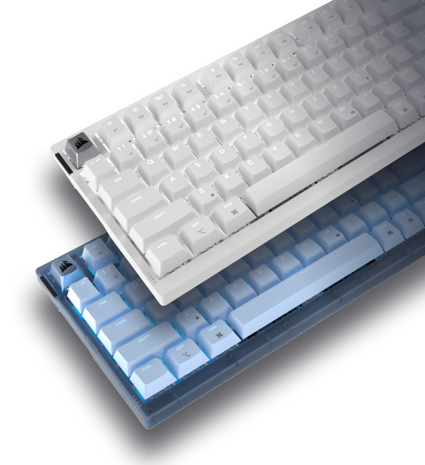 K65 PLUS 75% RGB Mechanical Gaming Keyboard for Mac and PC – Frost White