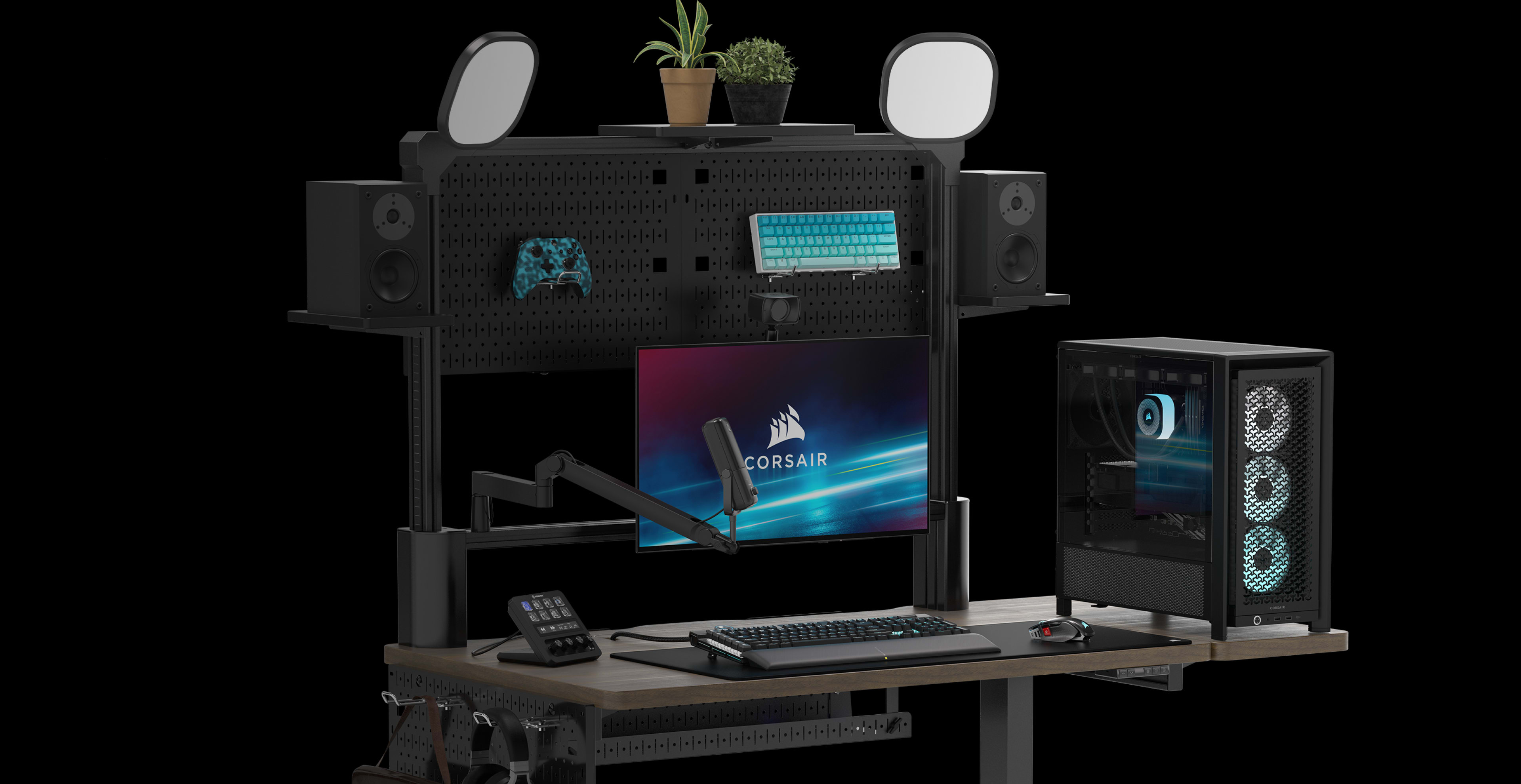 Multi Frame Pegboard Desk Organizer for Platform:4