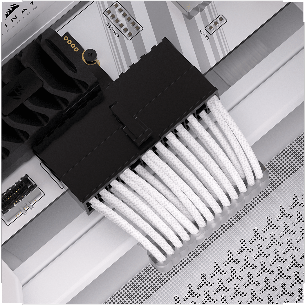 Elite Premium Individually Sleeved Type-4 PSU Cables Starter Kit - White