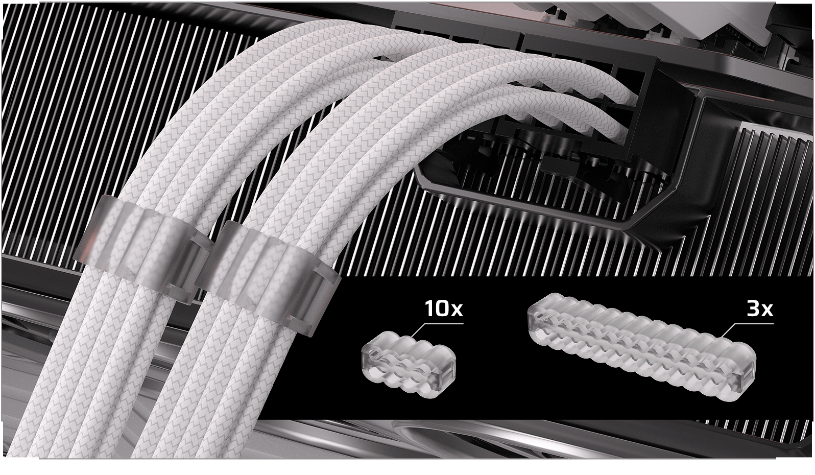 Elite Premium Individually Sleeved Type-4 PSU Cables Starter Kit - White