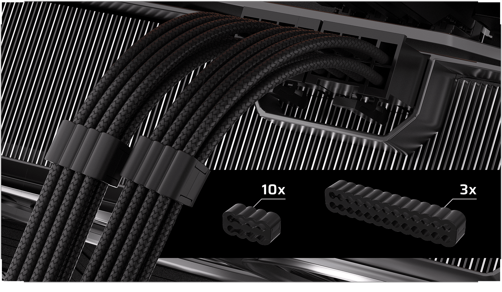 Elite Premium Individually Sleeved Type-4 PSU Cables Starter Kit - Black