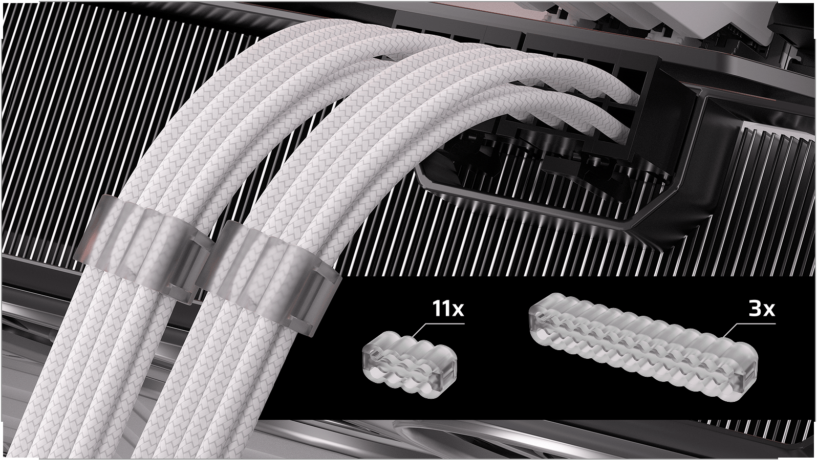 Elite Premium Individually Sleeved Type-5 PSU Cables Pro Kit - White