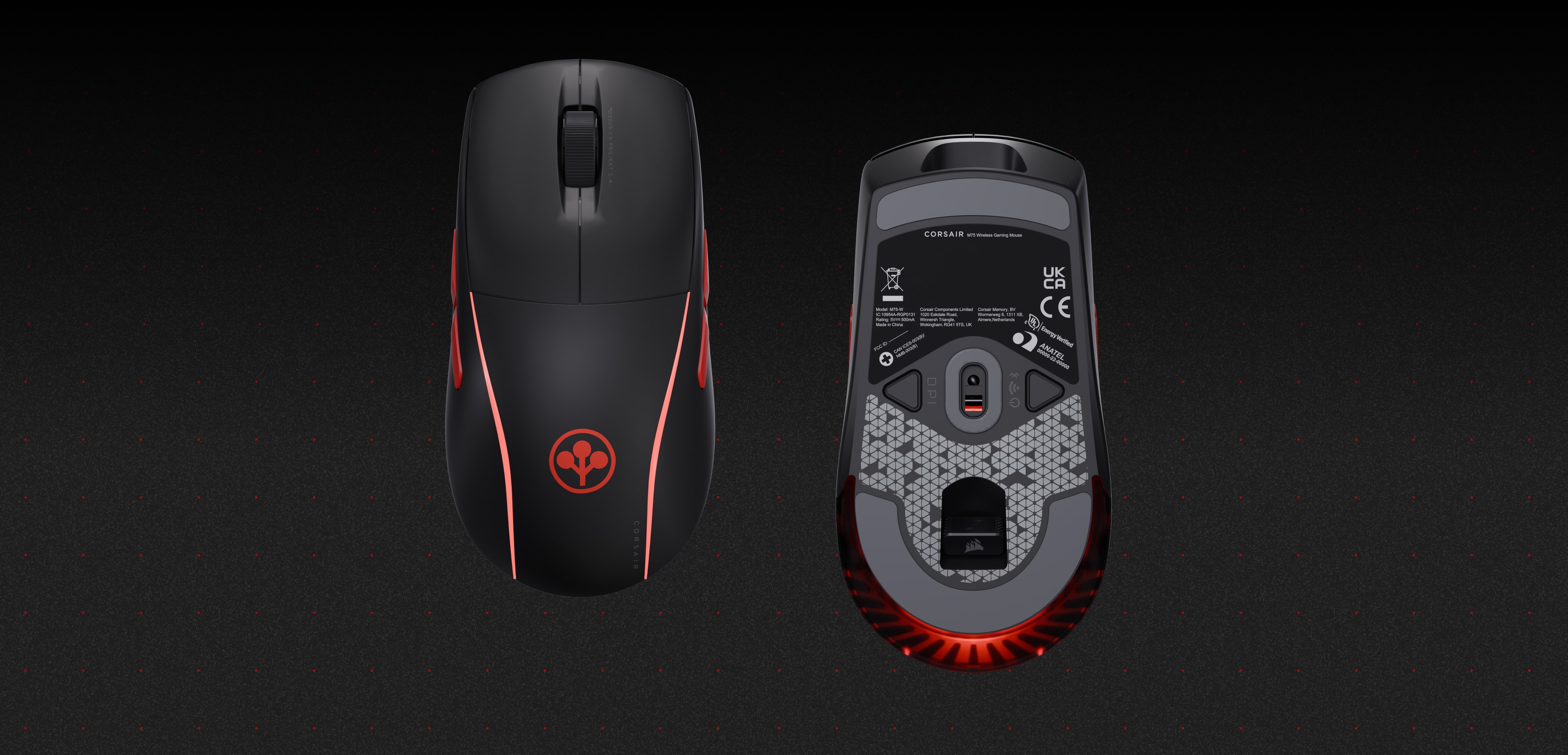 M75 WIRELESS Leichte RGB Gaming-Maus – Cyberpunk 2077: Arasaka Edition