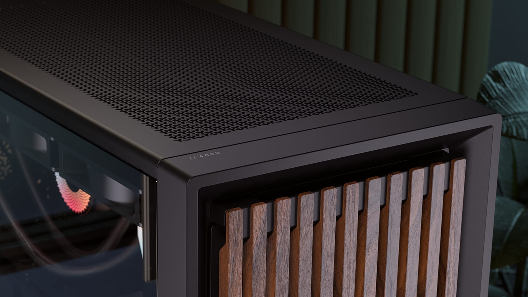 FRAME 4000D WOOD RS Modular Mid-Tower PC Case - Black/Walnut