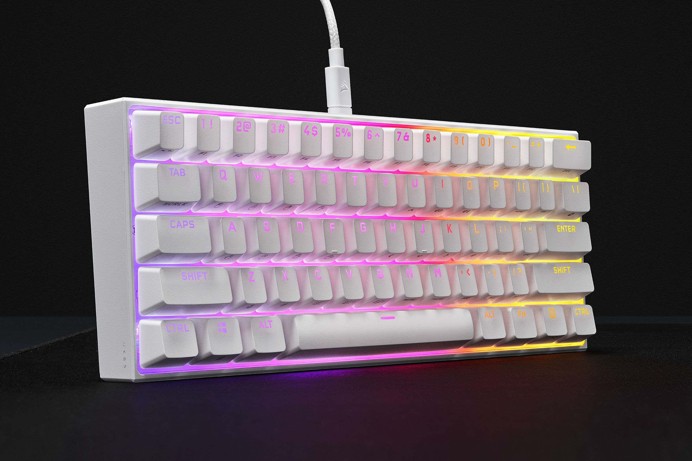 K65 RGB MINI 60% Mechanical Gaming Keyboard — CHERRY MX SPEED — White ...