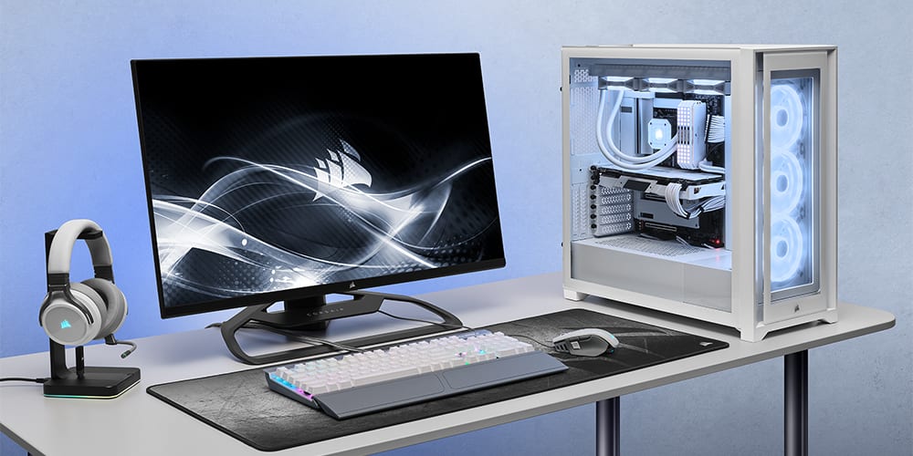 Corsair iCUE 5000X RGB QL Edition Mid Tower ATX Case (White Obly ...