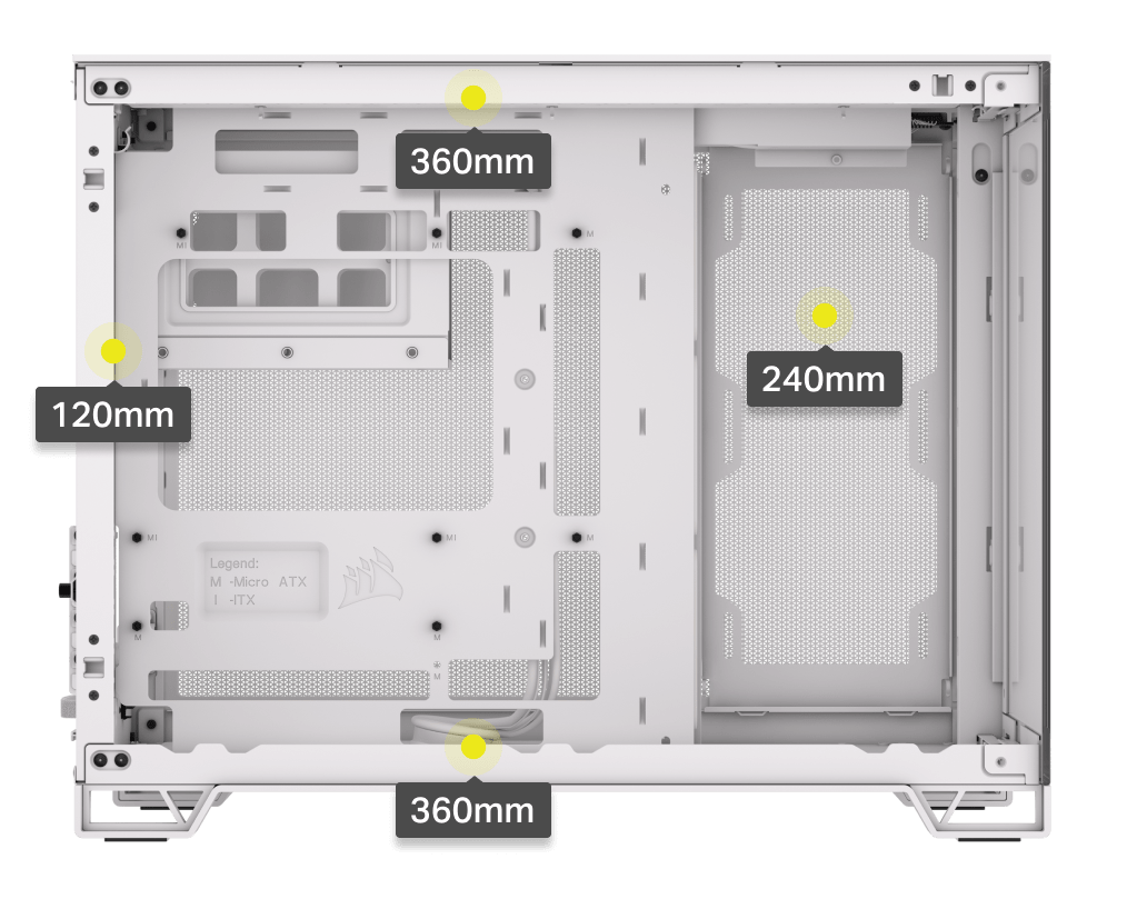 2500X Mid-Tower Dual Chamber PC Case - White