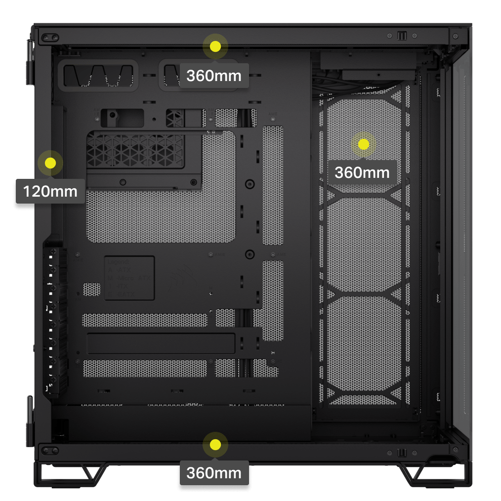 6500X Mid-Tower Dual Chamber PC Case - Black