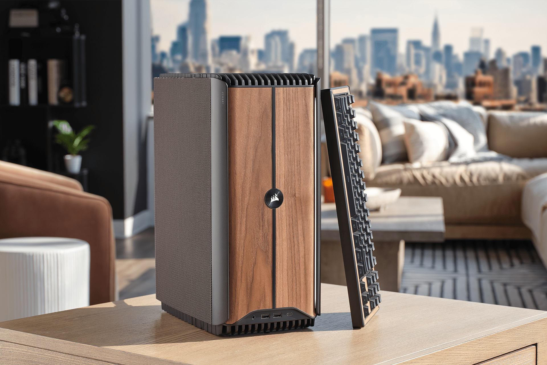 CORSAIR ONE i500 PC – Wood Dark: Liquid Cooled Intel Core i9-14900K and ...