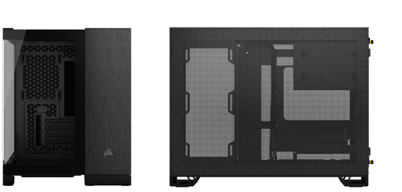 2500X Micro ATX Dual Chamber PC Case - Black/Obsidian Aluminum