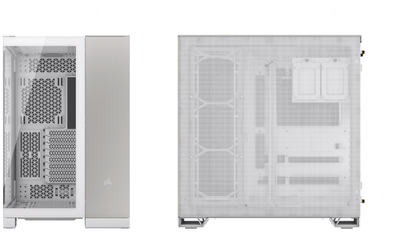6500X Mid-Tower Dual Chamber PC Case - White/Satin Gray Aluminum