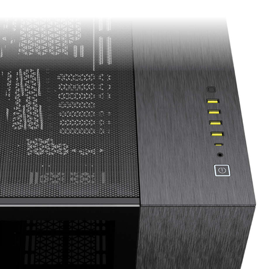 6500X Mid-Tower Dual Chamber PC Case - Black/Obsidian Aluminum