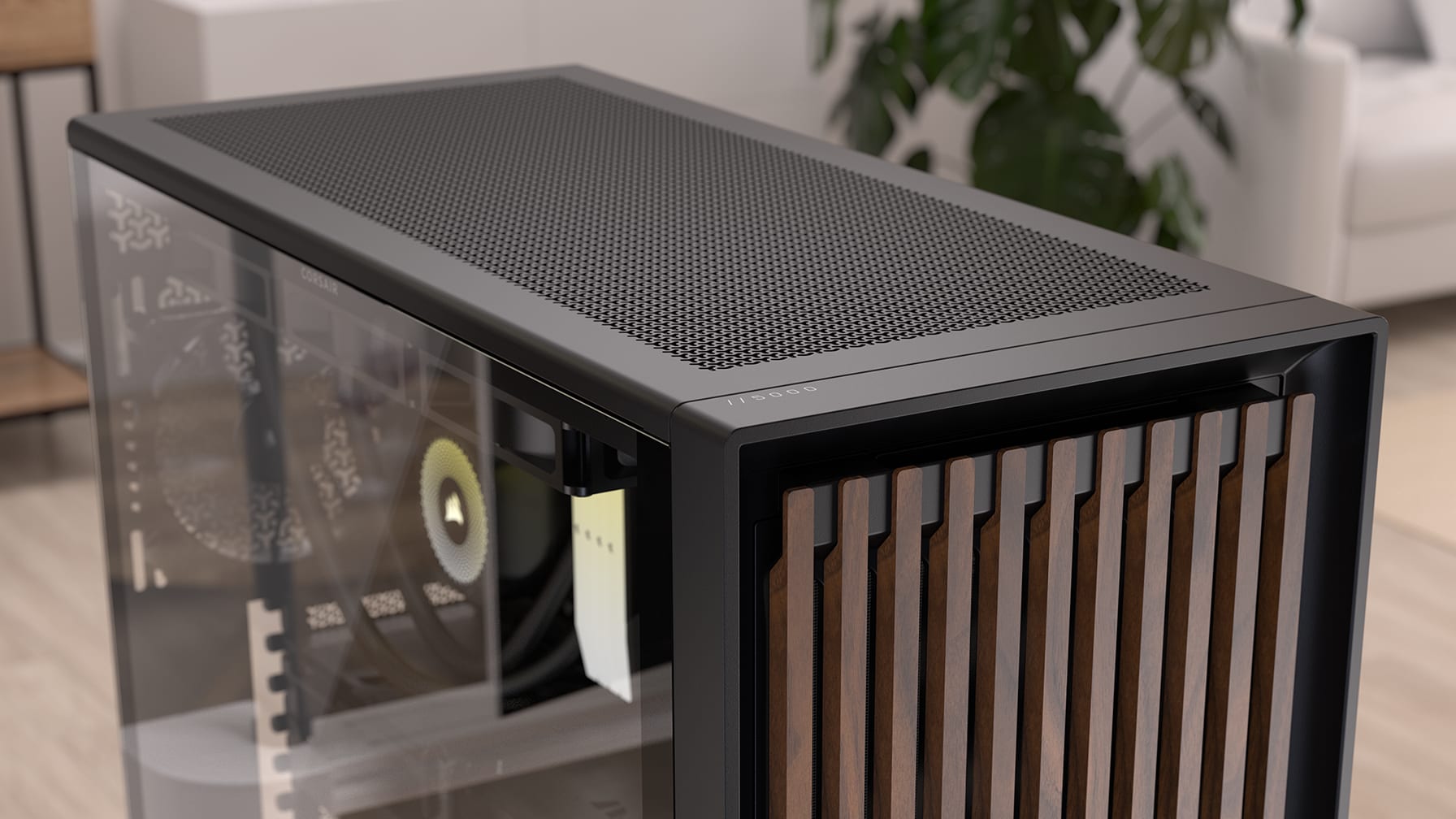 FRAME 5000D WOOD RS Modular Mid-Tower PC Case - Black/Walnut